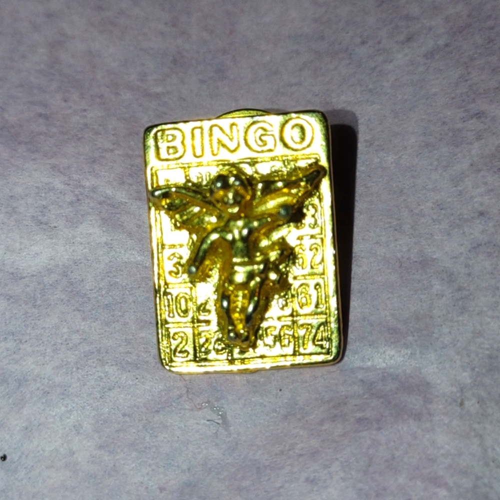 Gorgeous Vintage Bingo Angel Pin - Gem